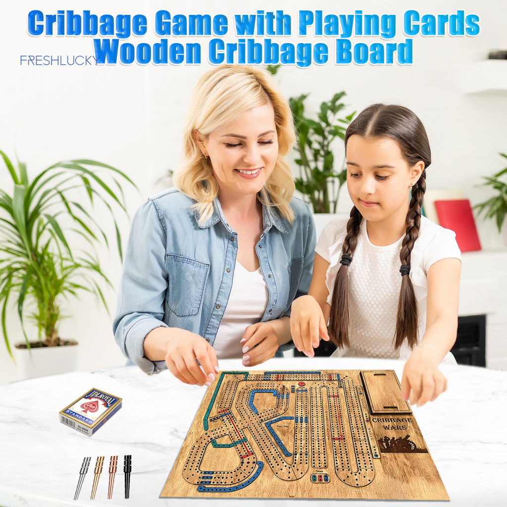 Cribbage Game with Playing Cards Cribbage Game with Pegs Portable ...