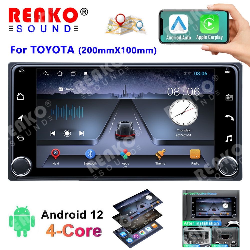 REAKOAUTO Android Universal 7 Inch Car Radio For Toyota 2 Din ...