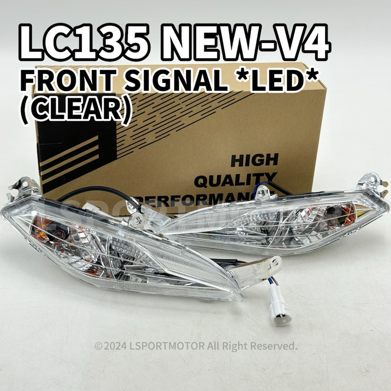 YAMAHA LC135 NEW-V4 FRONT SIGNAL R/L *LED* (CLEAR) LC 135 V2 V3 V4 SIGNAL LAMPU DEPAN | Shopee ...