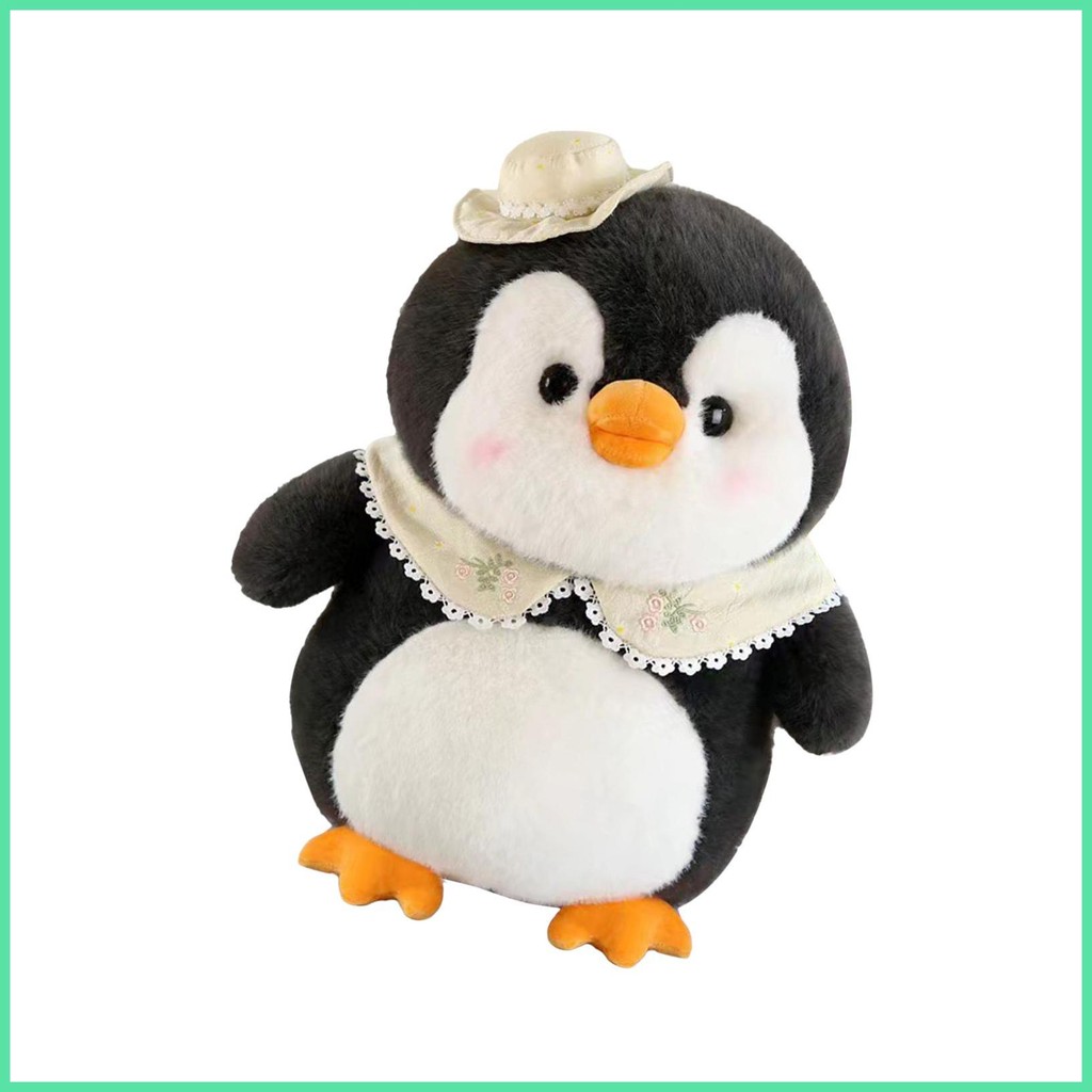 Cute Penguin Plush Animal Toys Plushies Wearing Hat And Collar Stuffed ...