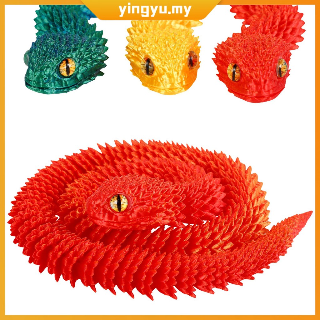 PLA Articulated Fake Snake Flexible 3D Printed Simulation Snake Movable ...