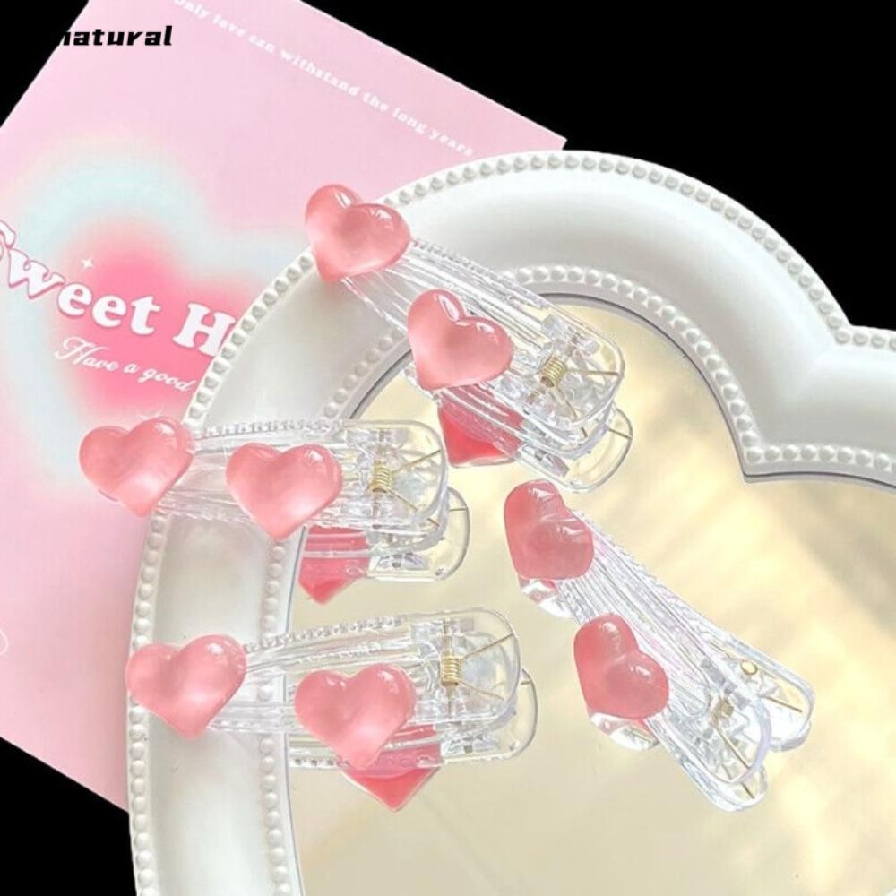 YNATURAL Cute Love Hair Clip, Transparent Accessories Duckbill Clip ...