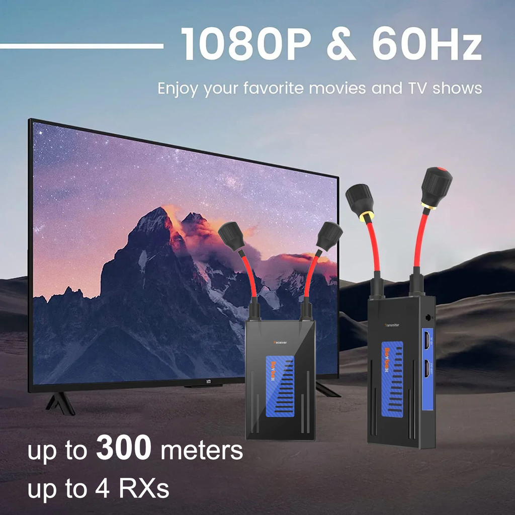 300m Wireless Transmission Video Sender HDMI Transmitter and Receiver 1 ...
