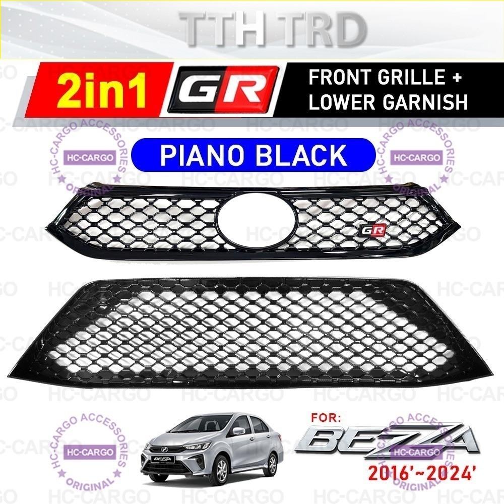 Perodua Bezza Facelift 2020 - 2024 B300 GR Honeycomb Grille Glossy ...