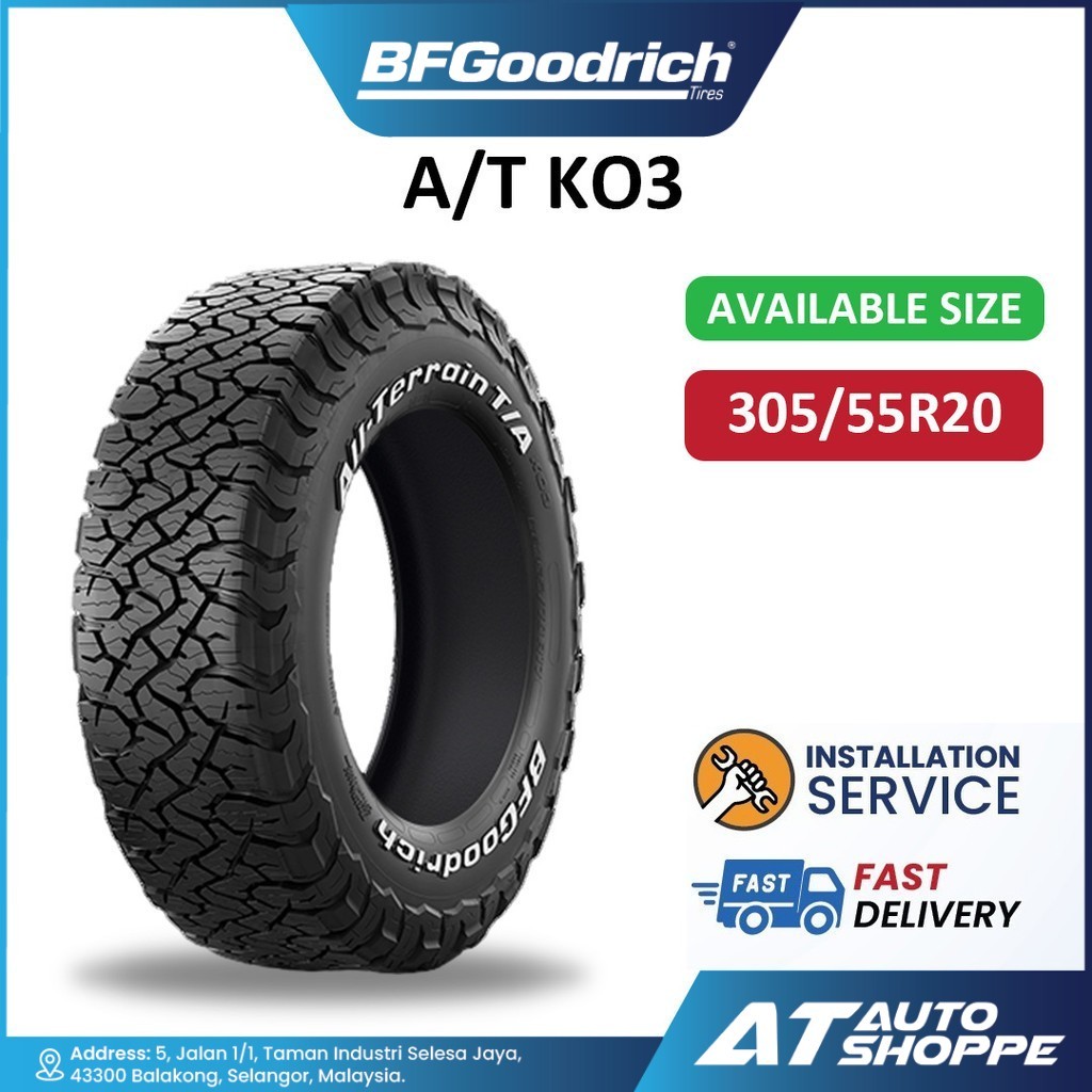 BFGoodrich All-Terrain T/A KO3 20" 305 55 R20 4X4 4WD (1 Tire) | Shopee ...