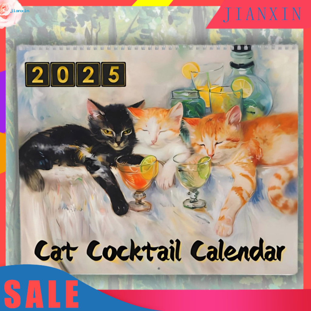 Daily Planner with Cats Cat Themed Calendar 2025 Cat Cocktails Desktop ...