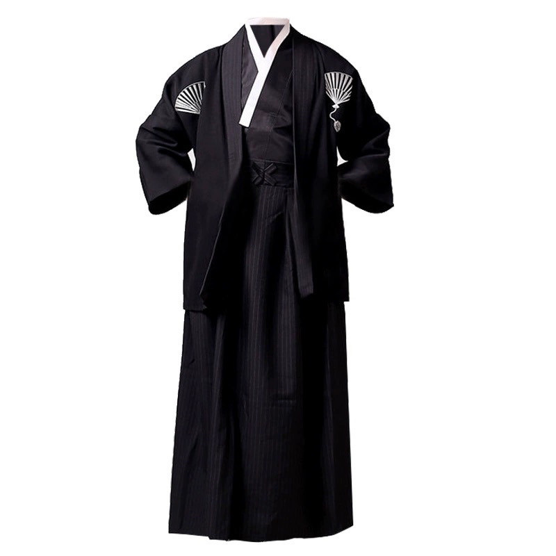 Japanese Kimono Men Formal Wear Japanese Traditional Samurai Costume cos Clothing Restaurant ...