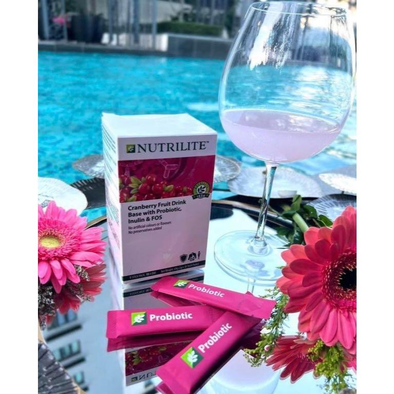 READY STOCK AMWAY Nutrilite Cranberry Fruit Drink Base with Probiotic, Inulin & FOS - 60g (2g x ...