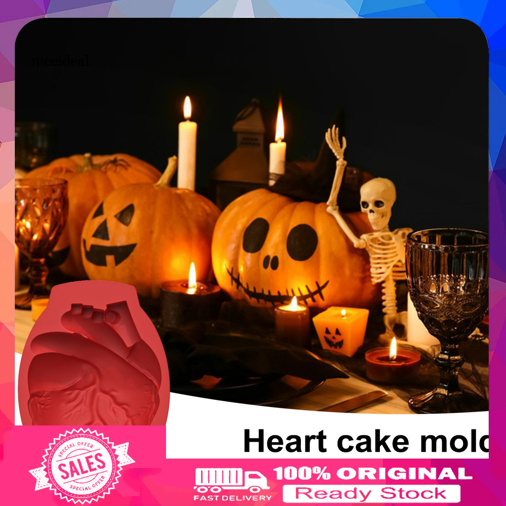 [Nice] Realistic Human Heart Cake Mold Spooky Human Heart Silicone Cake ...
