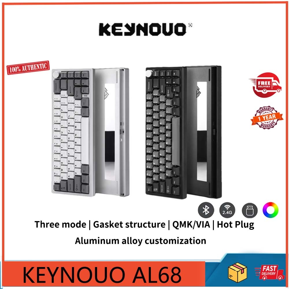 KEYNOUO AL68 three mode customized aluminum alloy mechanical keyboard ...