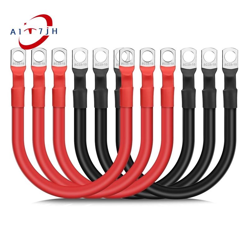 6PCS 4 AWG Battery Cables,30CM Marine Battery Inverter Cables Set, with ...