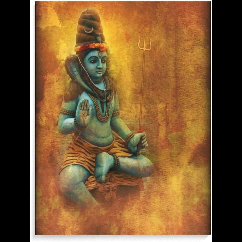 Poster Abstrak Dewa Shiva Hindu - Seni Kanvas Iman & Doa untuk Ruang ...