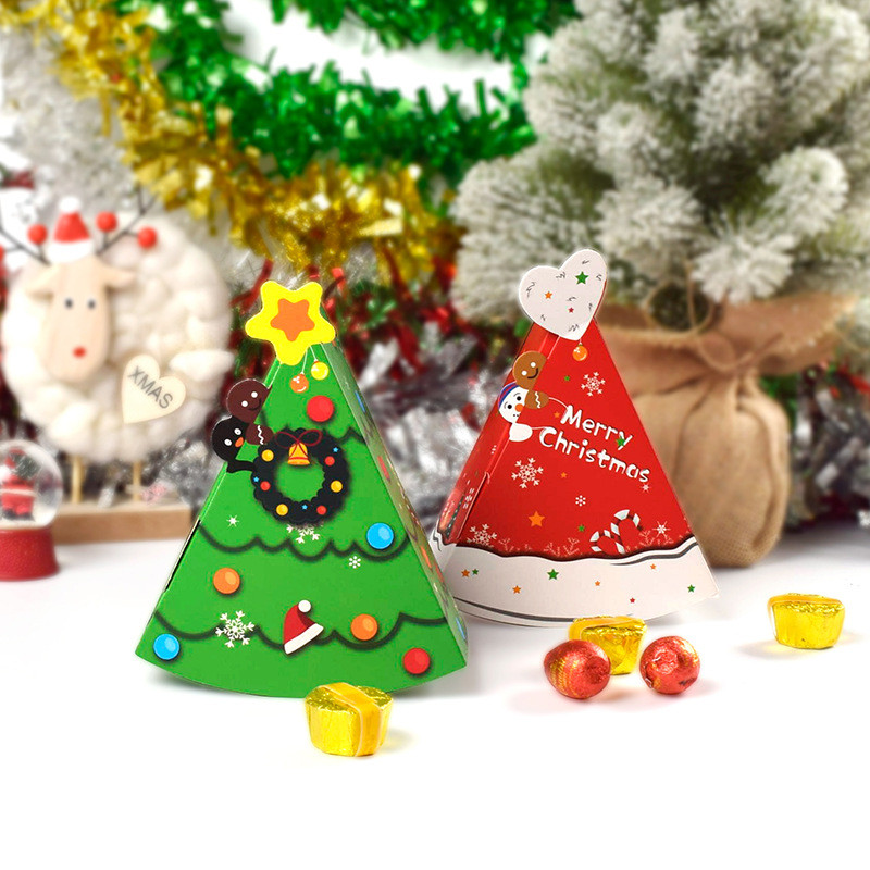New Cute Red Christmas Tree Shape Candy Gift Box Ready Stock Color ...