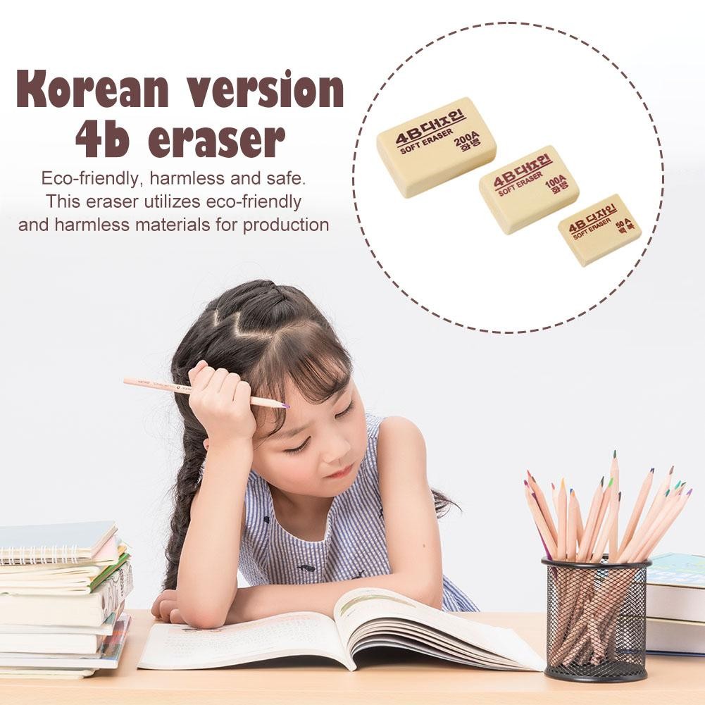 Three Sizes Korean 4b Eraser Soft Student Eraser 50a 200a 100a C6j0 ...
