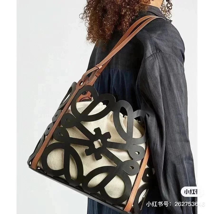 LOEWE LOEWE Small Hollow Bag Cow Leather Anagram Tote Handbag Shoulder ...