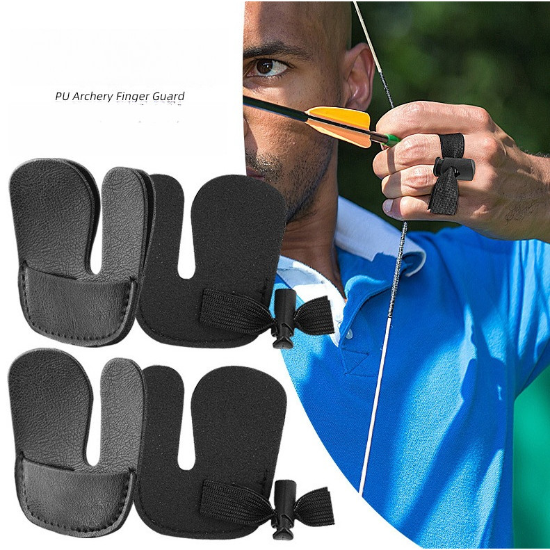 Busur dan Anak Panah Pengawal Jari Dua Lapisan Tebal Busur Recurve ...