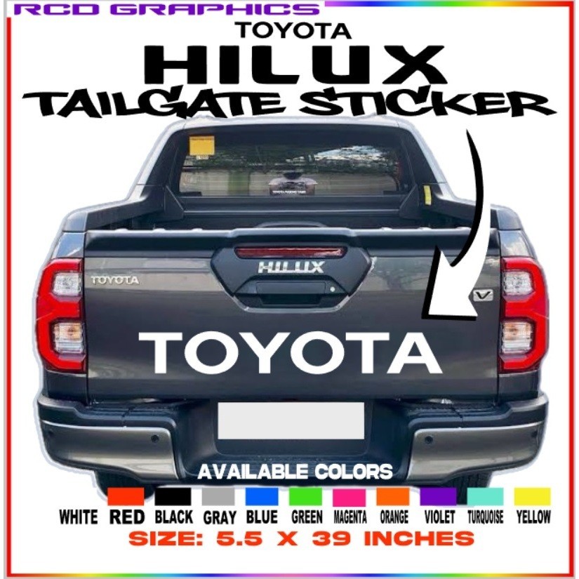Toyota Hilux / Conquest / Hilux GR tailgate sticker decals TOYOTA SOLID ...