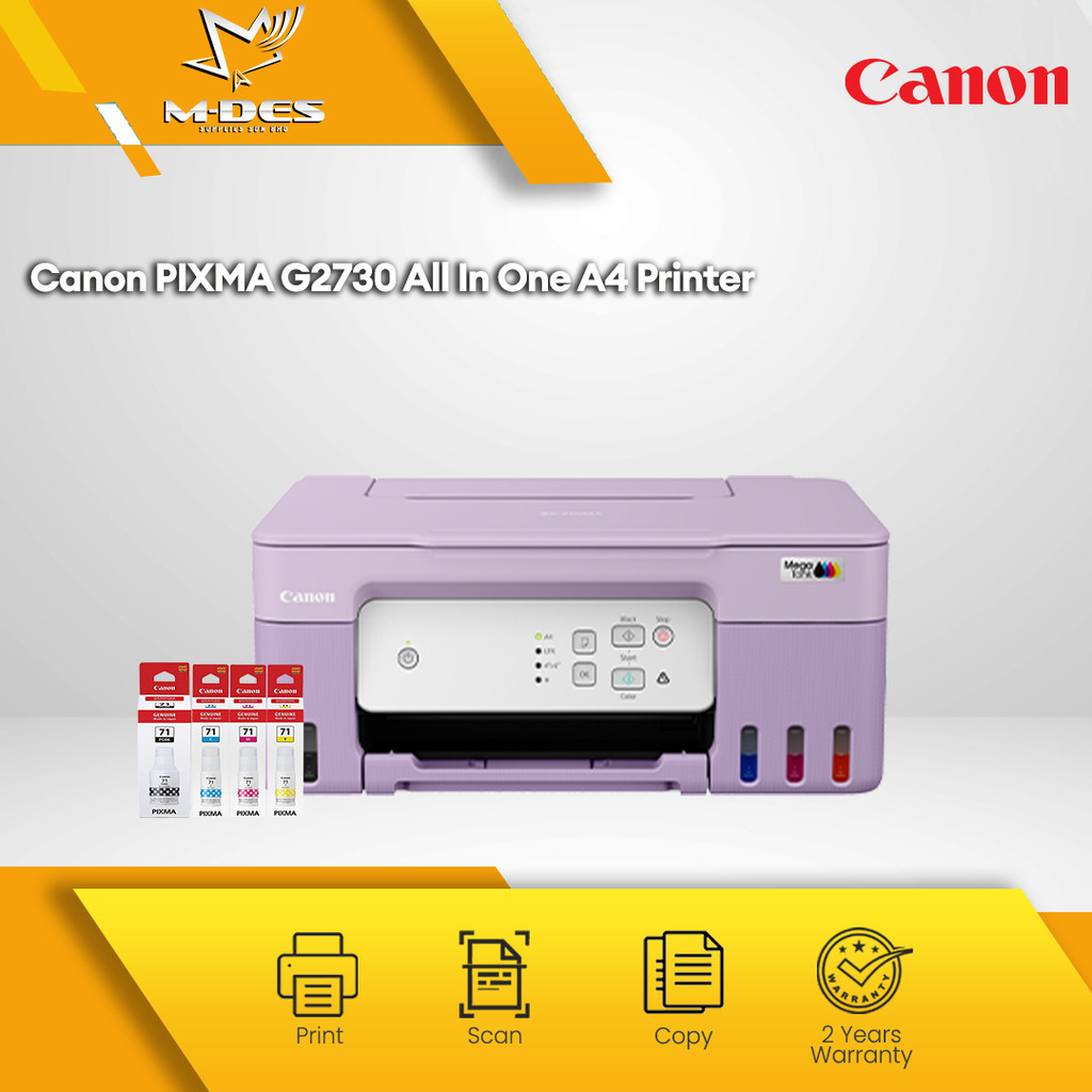 Canon Pixma G2730 Refillable Ink Tank All In One Printer ( Purple ...