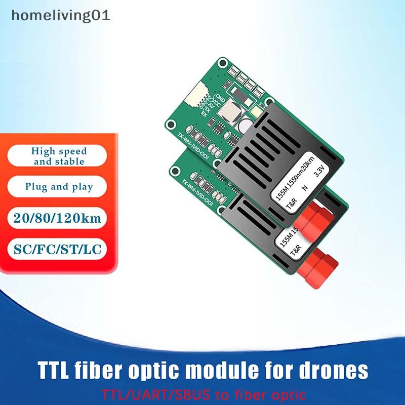 ho UAV Fiber Optic Module TTL Optical Transceiver UART/SBUS To Fiber Optic Sky Ground End living ...