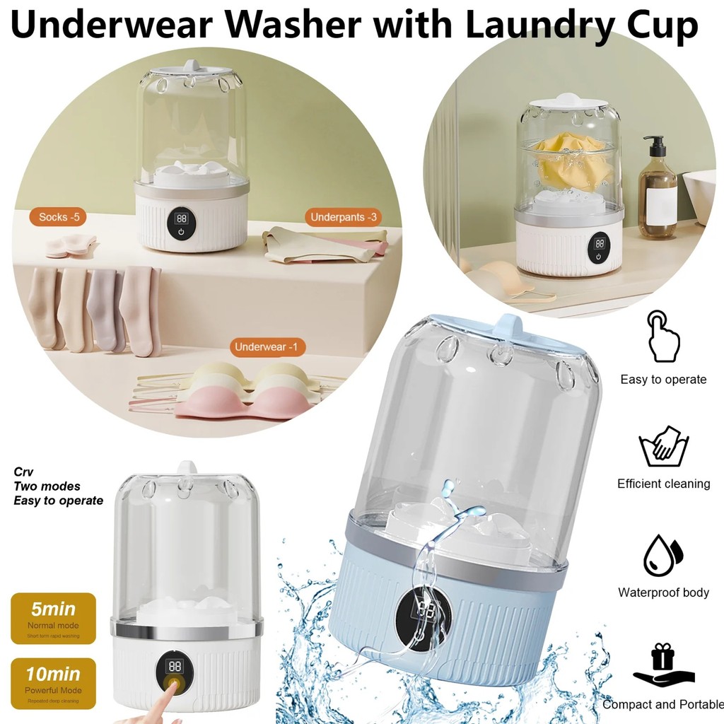 Wireless Laundry Cup Unplugged Portable Underwear Underwear Washing ...