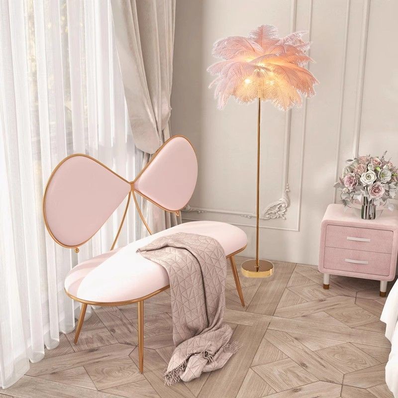 Feather Floor Lamp French ins Girl Influencer Ostrich Feather Living ...