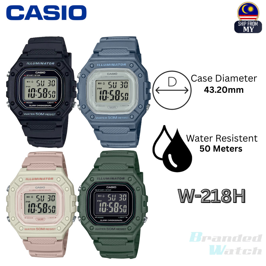 CASIO W-218H W-218H-1A W-218H-2A W-218H-4B W-218H-3A W-218H-4B2 WATCH ...