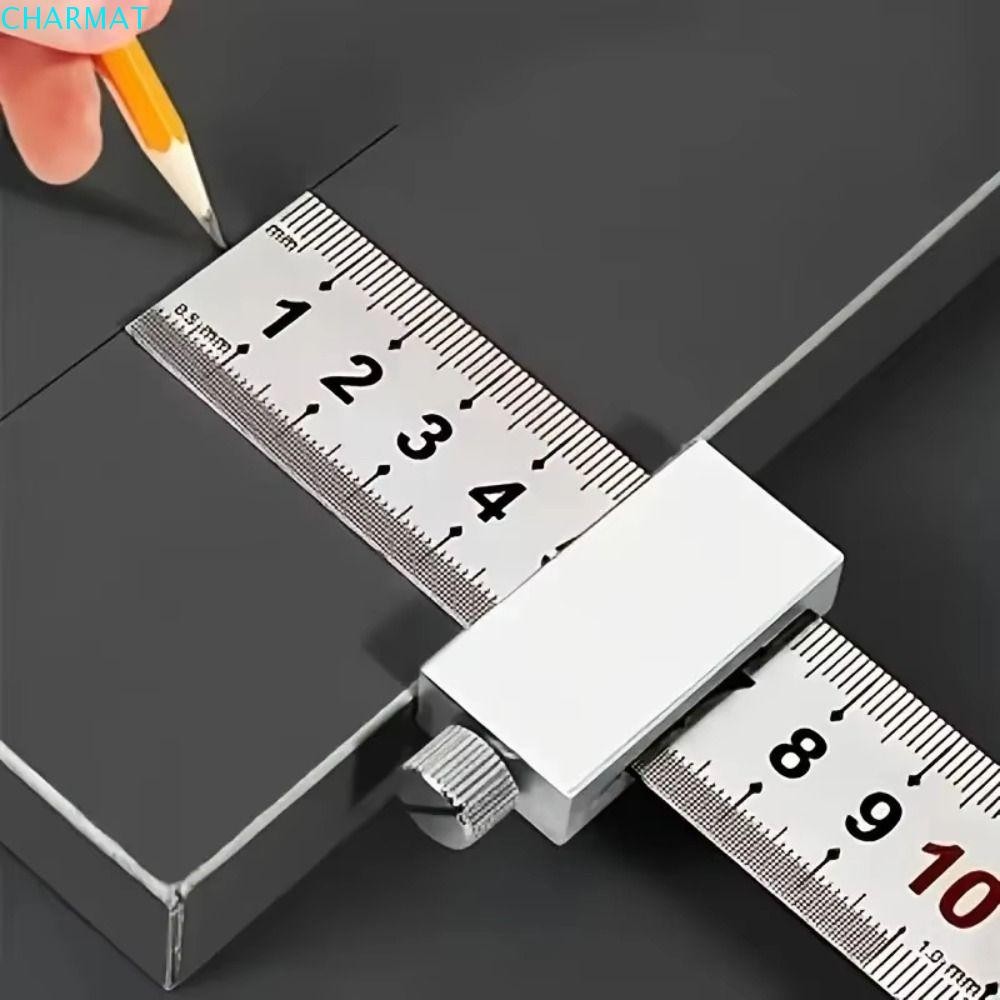 CHARMAT Woodworking Steel Ruler, Metal Carpenter Heavy Duty Straight ...