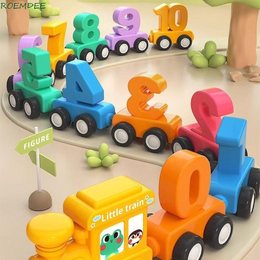 ROEMDEE 7Pcs Magnetic Number Train Set, Plastic with Numbers Digital ...