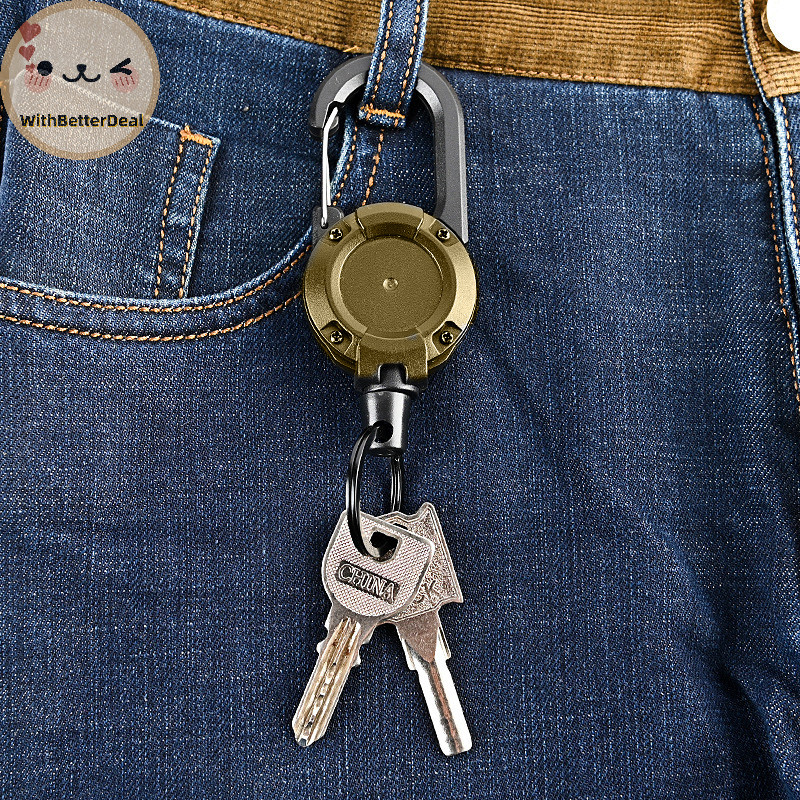 Better 1Pc Anti-theft Metal Easy-to-pull Buckle Rope Elastic Keychain ...