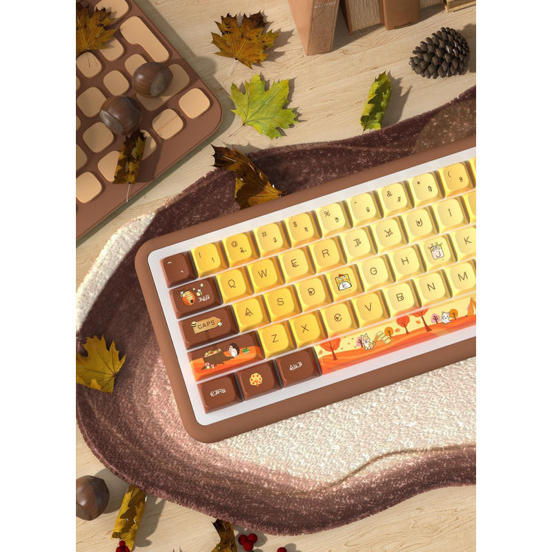 Autumn Honey Bee PBT Dye-Sub MDA Custom Keycap Set for Mechanical ...