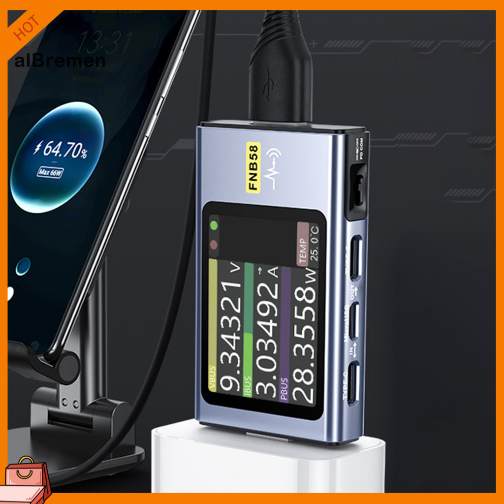 (New) FNB58 USB Voltmeter Ammeter HD-compatible Large Screen Display ...