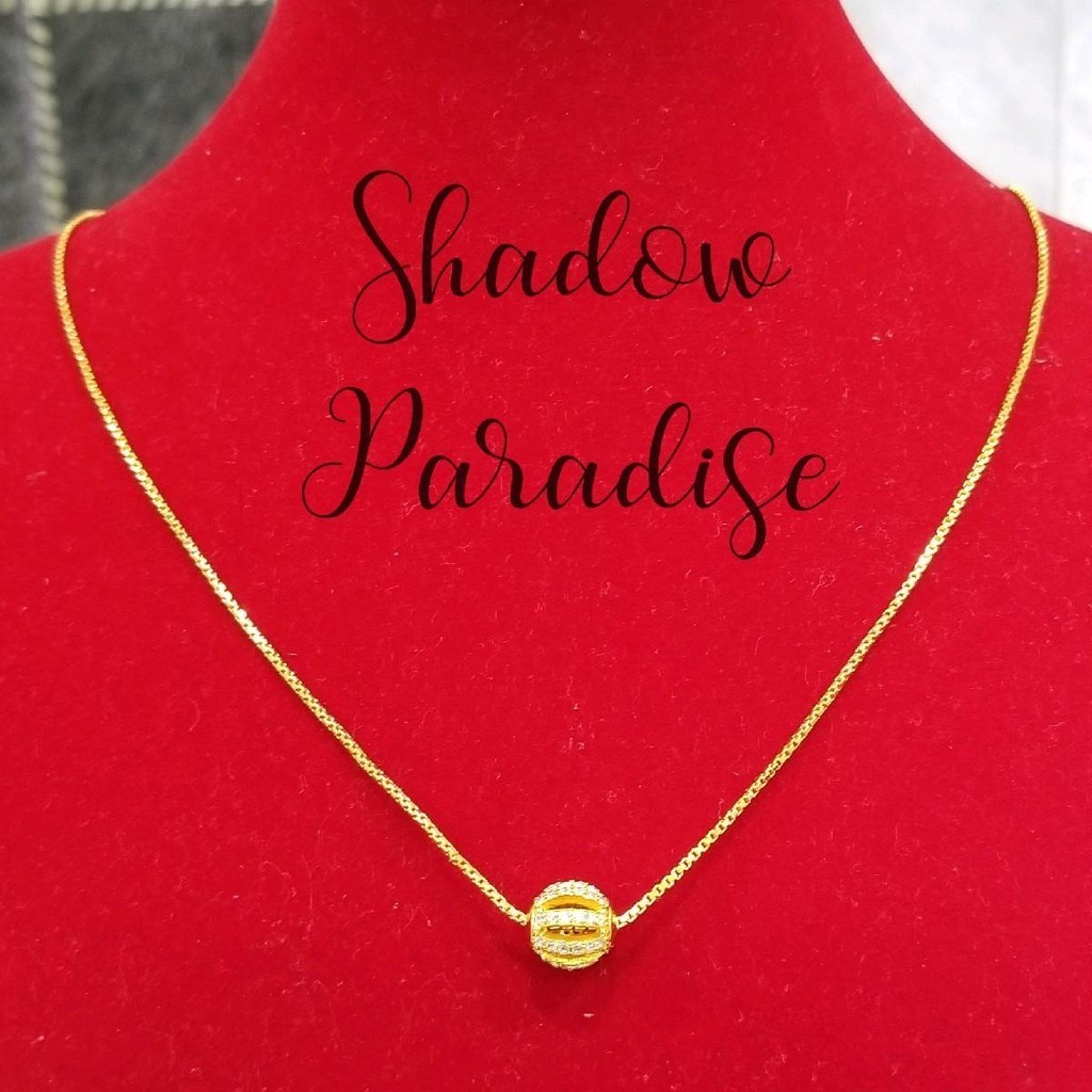 Chain with Stone Ball Locket(18 Inches) | Shopee Malaysia