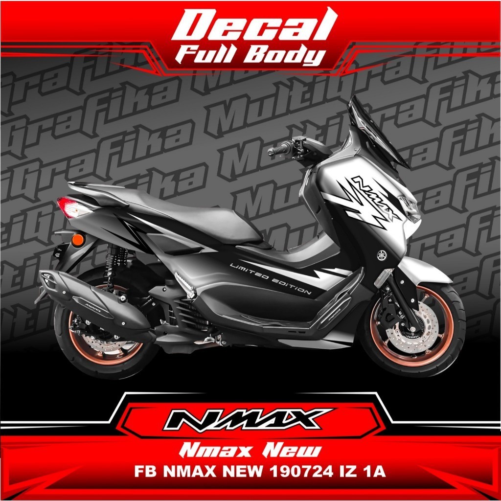 PUTIH HITAM Sticker Decal Motorcycle YAMAHA NMAX NEW Full Body Black ...