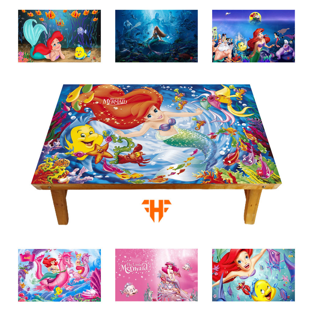 KAYU The Little Mermaid Wooden Character Folding Children's Study Table ...