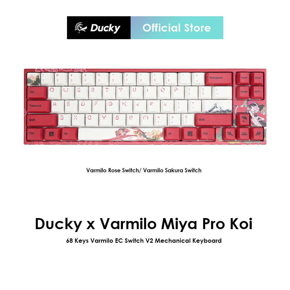 Ducky x Varmilo Miya Pro Koi Mechanical Keyboard (Varmilo Rose Switch ...