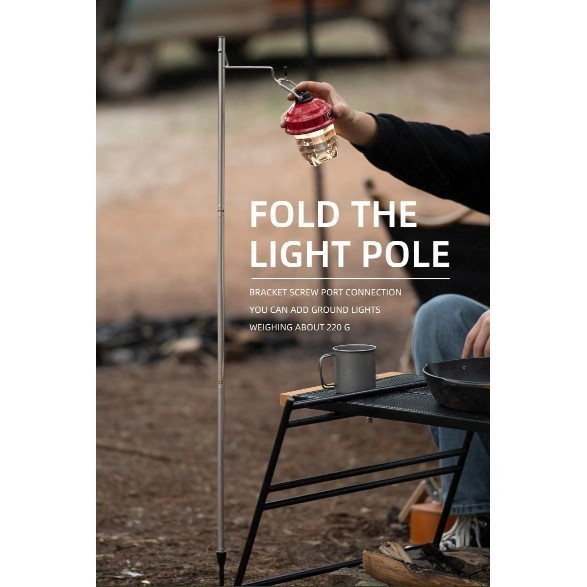 Naturehike Folding Lamp Pole and Ground Nail, Free Standing Camping ...