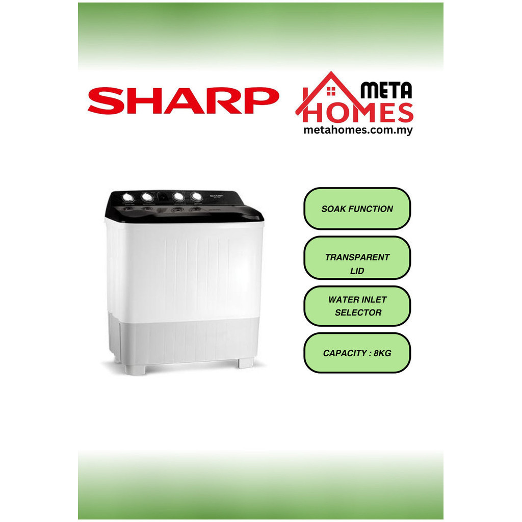 Sharp 8KG Semi Auto Washing Machine ESTP8016 | Shopee Malaysia