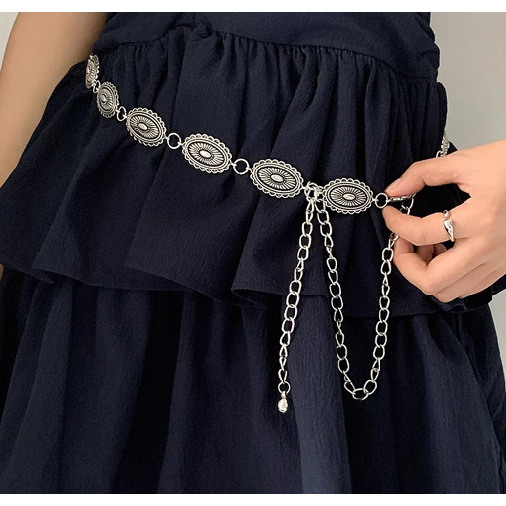 Shiny Butterfly Metal Chain Belt for Women Thin Waist Chain Belt Cool ...