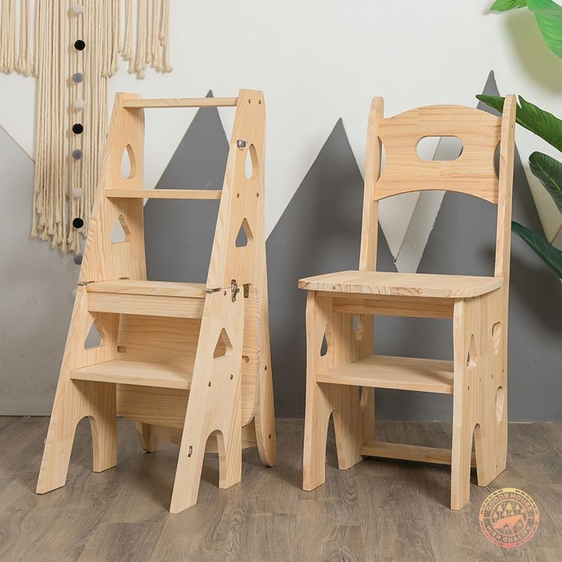 Ladder chair foldable wooden ladder chair dual-purpose chair indoor ...