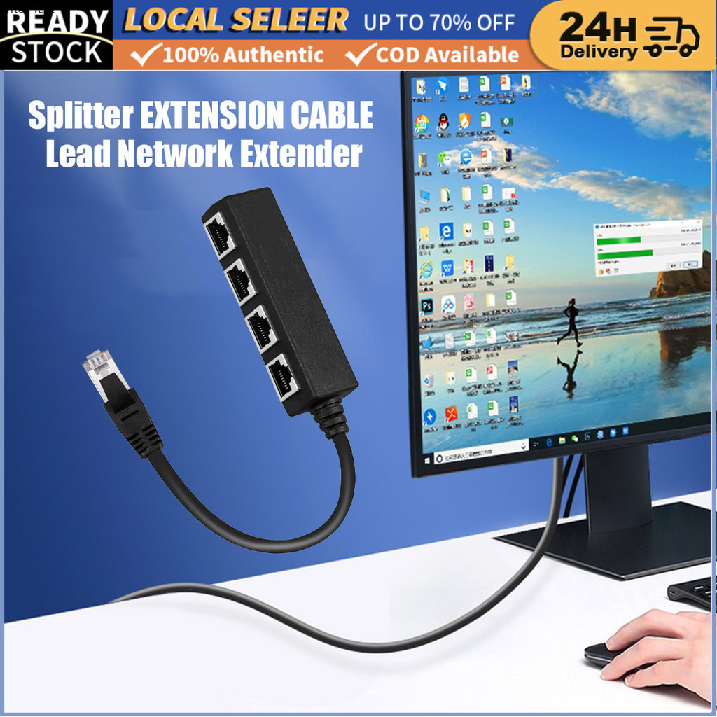 Ethernet RJ45 LAN Network Extension Splitter Cable 0.3m Suitable for ...