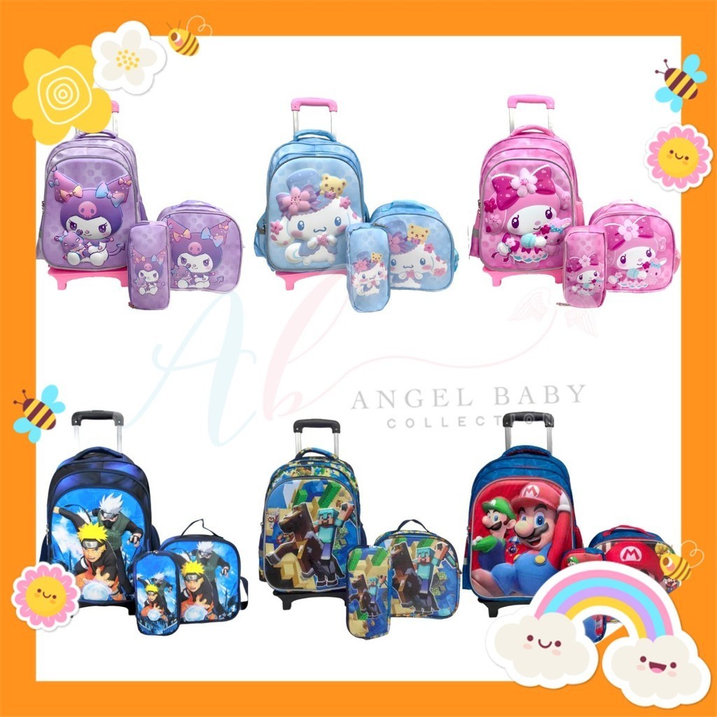 Angel Baby Kids Cartoon Kuromi Melody Naruto Mario Trolley School ...