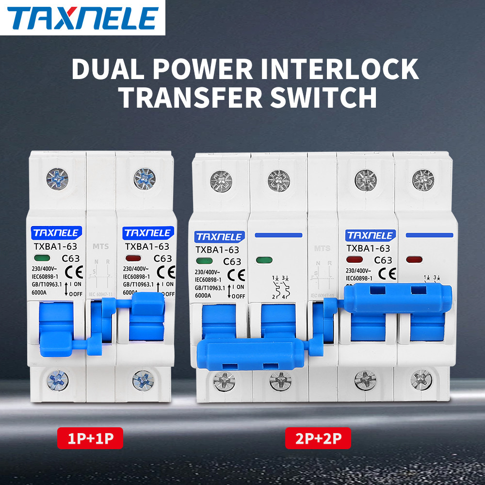 1P+1P 2P+2P MTS AC Manual Transfer Switch Circuit Breaker Changeover ...