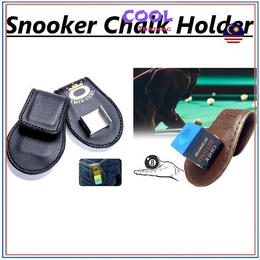 P Omin Magnetic Billiard Chalk Holder Leather / ABS Belt Clip Pool Cue ...