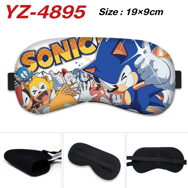 Sonic The Hedgehog Color Cartoon Printed kids Eye Mask Men's and Women ...