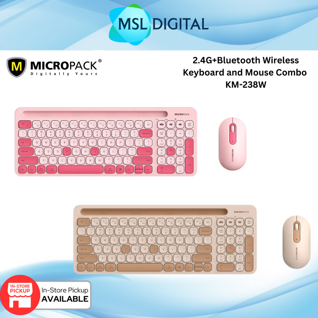 Micropack Lifestyle 2.4G+ Bluetooth Wireless Keyboard & Mouse Combo KM-238W | Shopee Malaysia