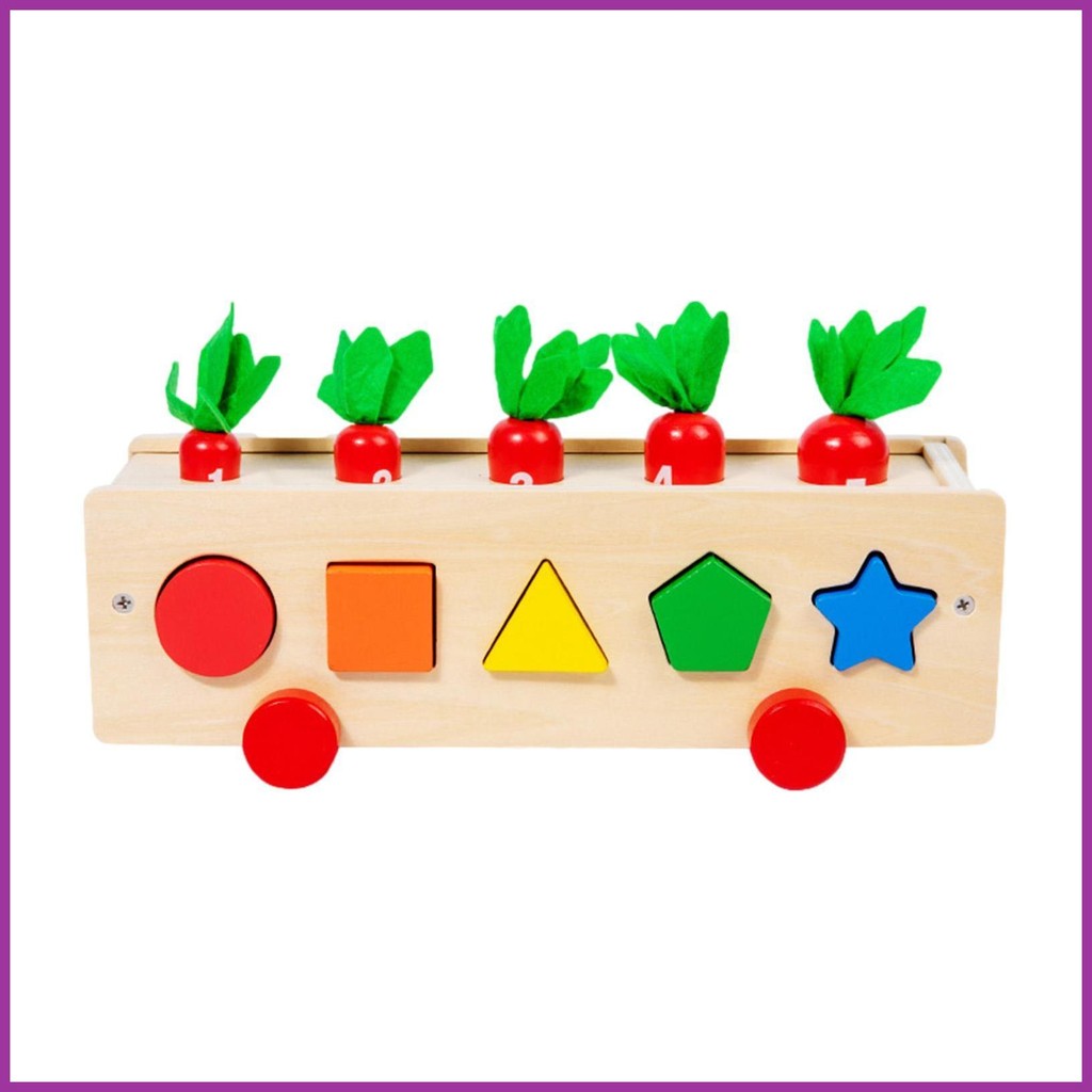 Shape Sorting Shape Matching Carrot Montessori Toy Learning Shapes ...