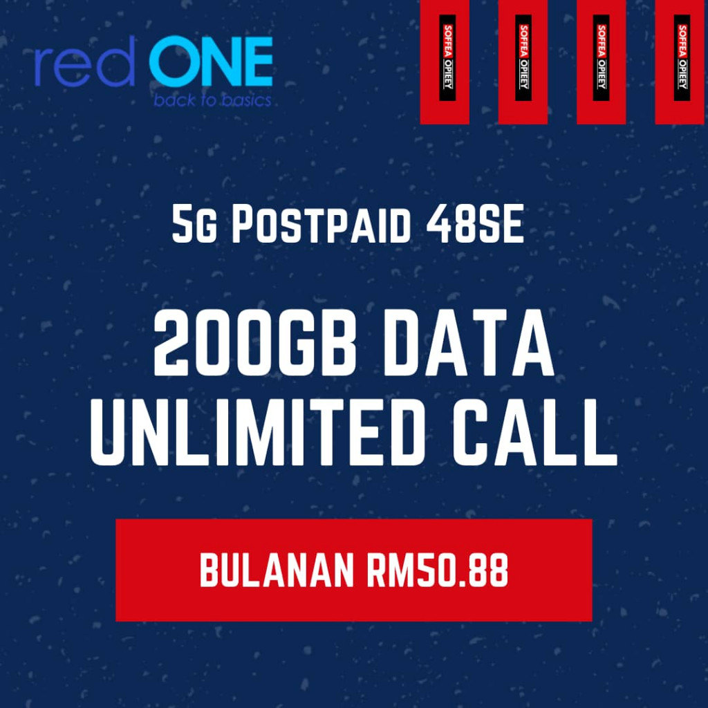 redONE Data 200GB | 5G Postpaid 48SE | Unlimited Data | Unlimited | Postpaid | 5G | Celcom ...