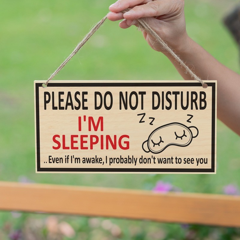 Wooden Bedroom Doorplate "Do Not Disturb During Work and Games" "Do Not ...