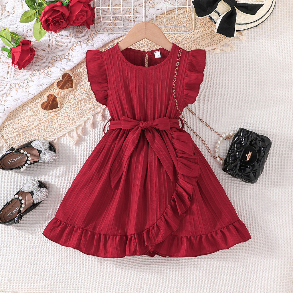 Dress Baby Girl 4-7 Tahun Baju Gaun Budak Perempuan Summer Button Back ...