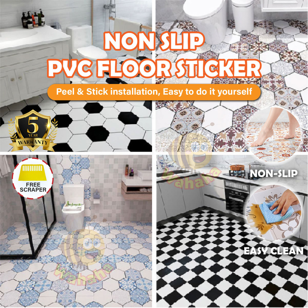 Wahaha PVC Floor Sticker Waterproof Wallpaper Self Adhesive Kitchen ...